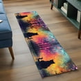 Area Rug 2x6ft Black Cat Silhouette Forest Area Rugs Washable Low Pile ...