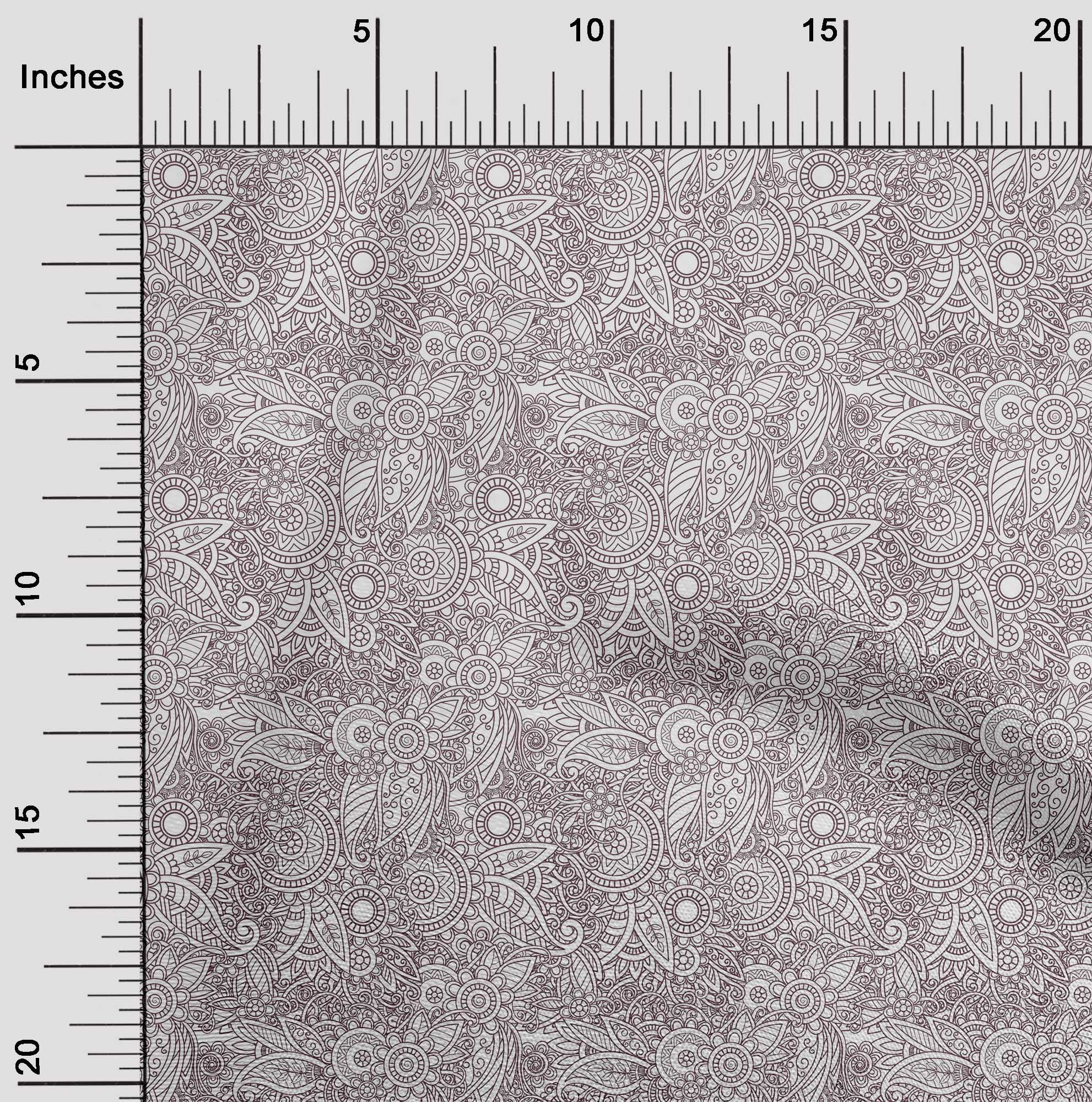 oneOone Viscose Chiffon Chocolate Brown Fabric Paisley & Floral Mandala ...