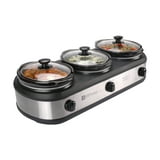 TRU Triple Crock Buffet Slow Cooker with Three Server Warmer Inserts ...