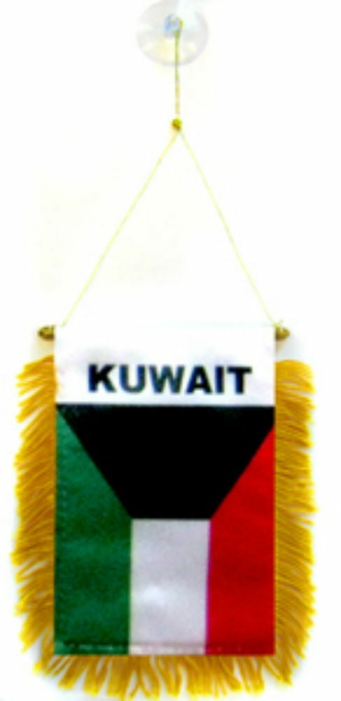 Kuwait Mini Flag 4"x6" Window Banner w/ suction cup - Walmart.com
