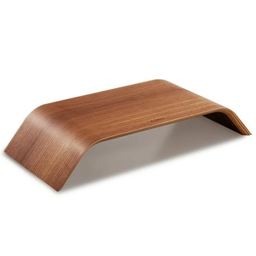 VIVO White Wood 39" Wide Desktop Stand Ergonomic TV Monitor Riser Desk ...