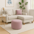 Gouchee Home Dotcom Alfa Round Pink Pouf – Soft Velour Bean-Filled ...