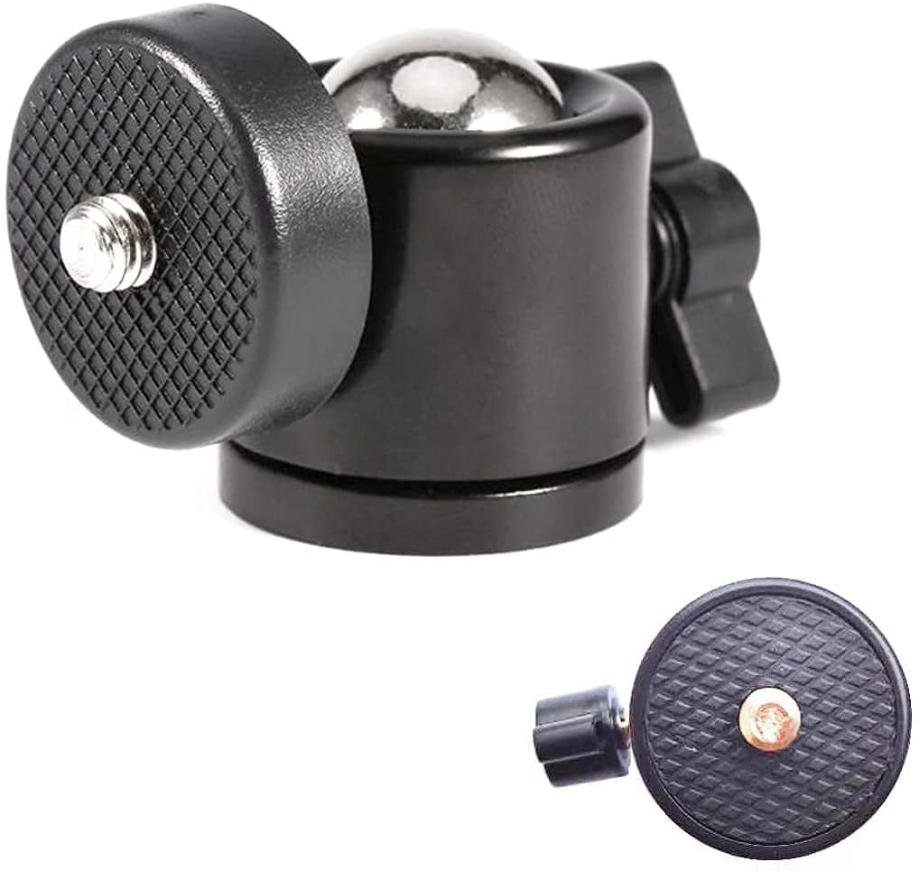 CORET Standard 1/4" Mini Head Ball Tripod Head Ball Mount Adapter 360 ...