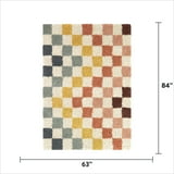 Mainstays Rainbow Checkered Shag Indoor Rug 5' 3" x 7' - Walmart.com