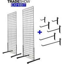 Only Hangers 2' x 6' Gridwall Tower, Metal Floorstanding Display Kit ...