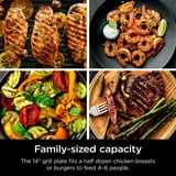 Ninja Sizzle GR100 Smokeless Indoor Kitchen Grill with Nonstick Grill ...