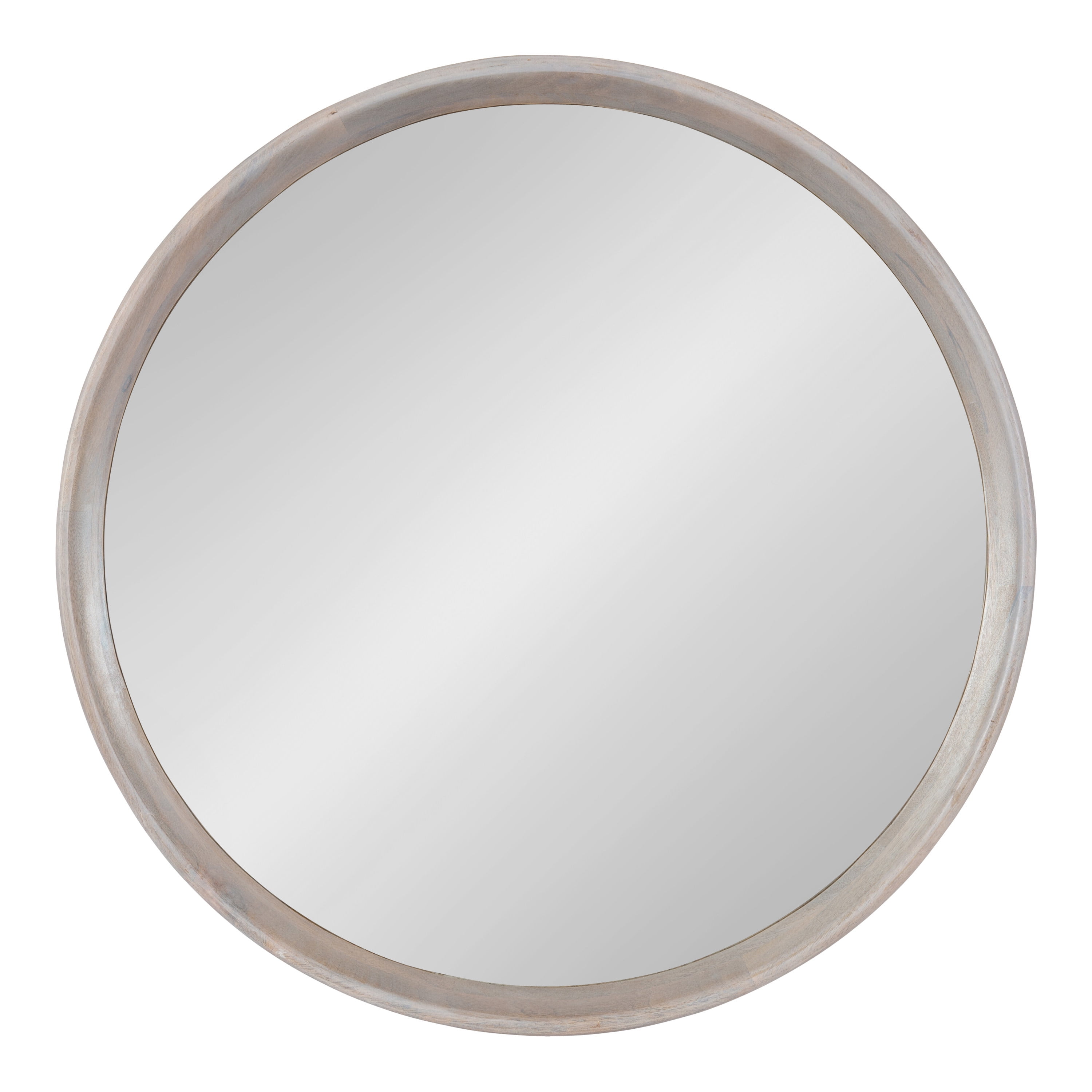 Kate and Laurel Prema Soft Round Circle Modern Wall Mirror, Whitewash ...