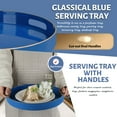 MAONAME 13" Blue Round Tray, Navy Serving Tray with Handles, Modern ...