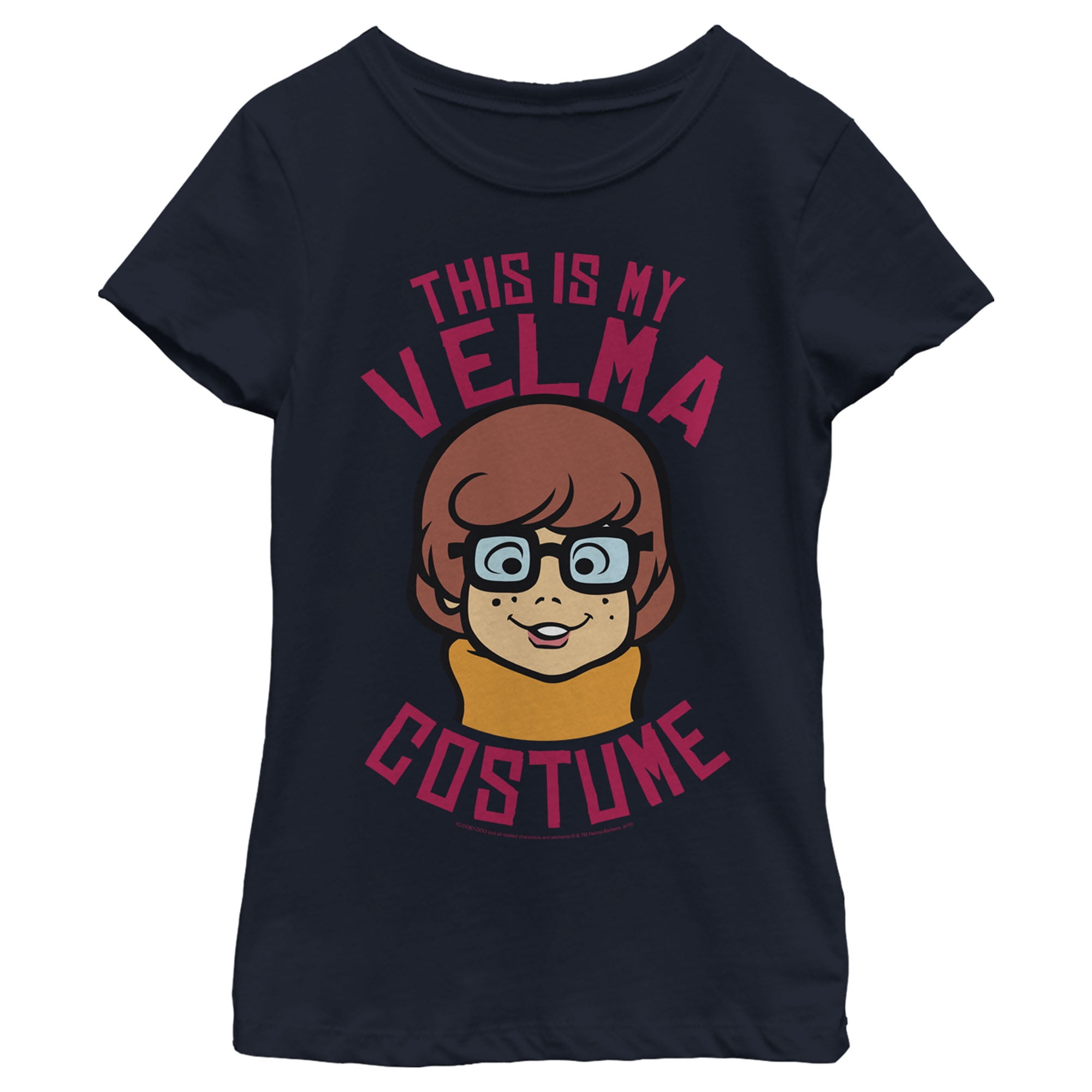 Girl's Scooby Doo Velma Costume Graphic Tee Navy Blue Large - Walmart.com