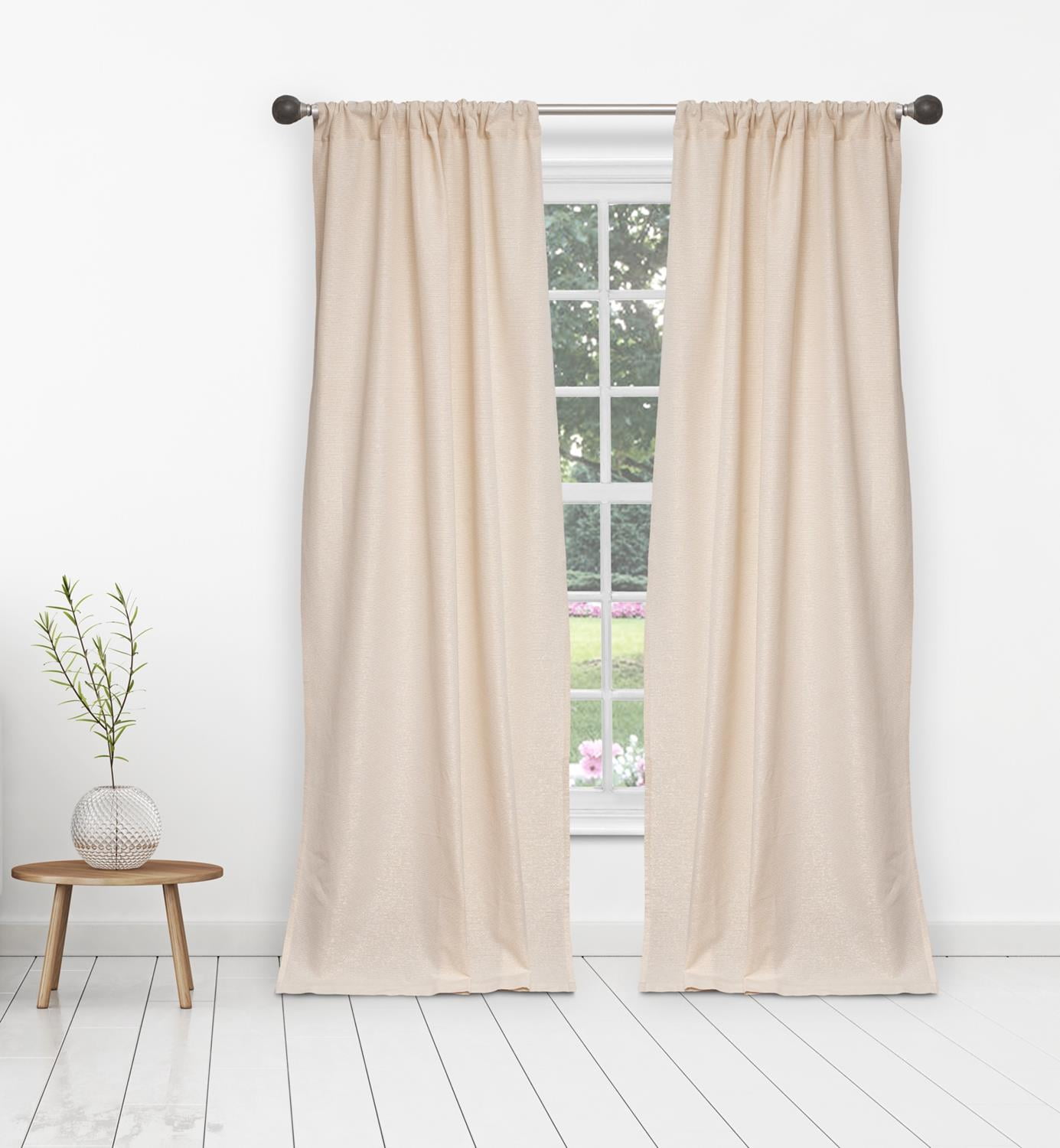 Celina Metallic Textured Window Curtain - Walmart.com - Walmart.com