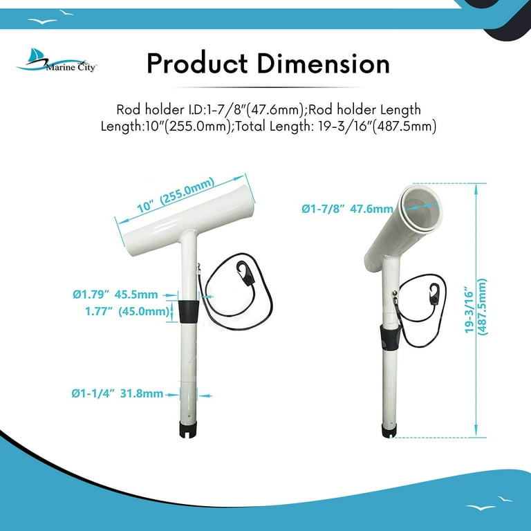 Under Gunnel TACO Marine 4-Rod Bungee Rod Holder - Pair, White P03-134W ...