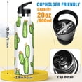 Cactus Pattern Sport Water Bottle for Kids Insulated with Straw for ...