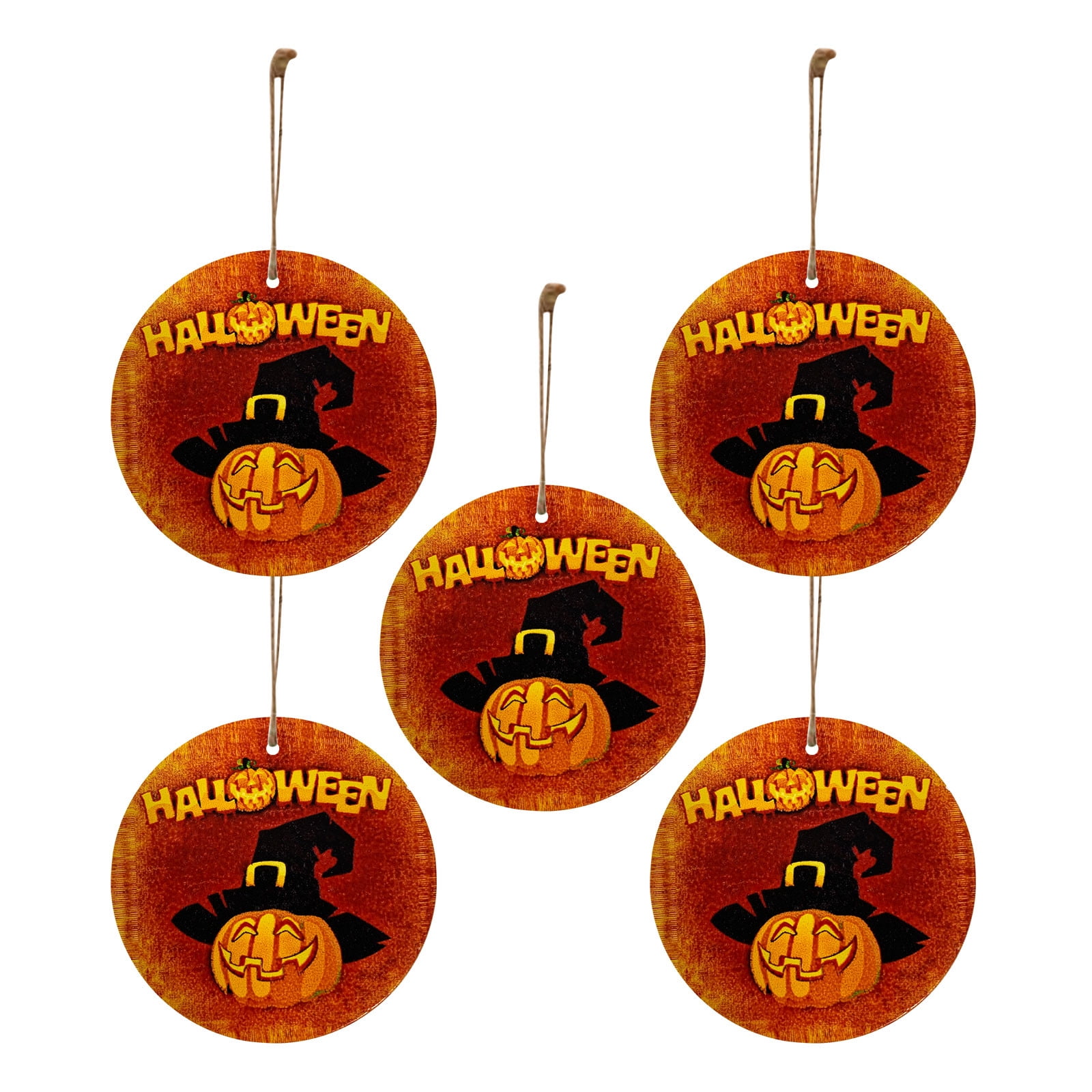 Wovilon Halloween Wooden Round Hanging Ornaments Decor Halloween ...