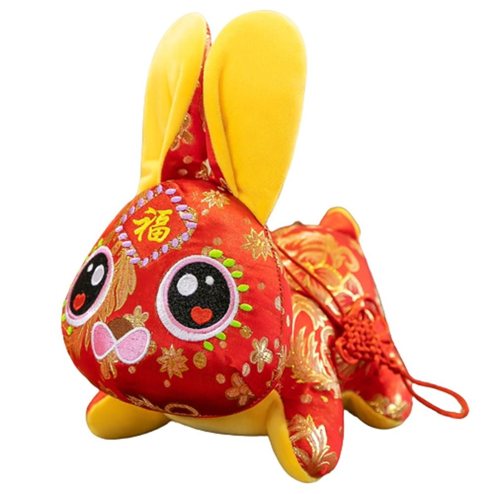 Chinese Rabbit New Year Flower Cloth Home Decor Stuffed Toy Creative ...