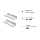 Muzilife 12-Inch Wood Floating Shelves Set of 2, Wall-Mounted with LED ...