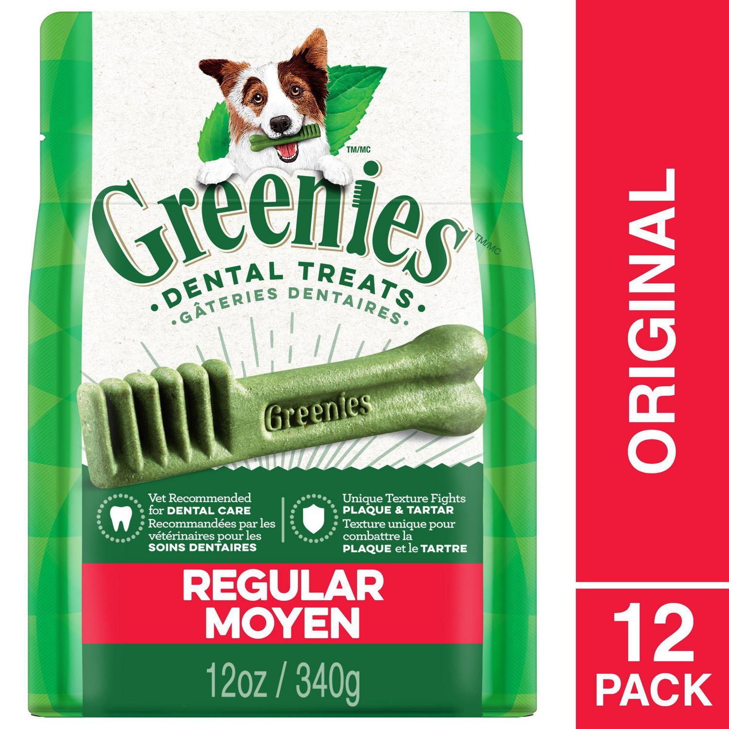 Greenies Original REGULAR Oral Care Natural Dental Adult Dog Treats ...