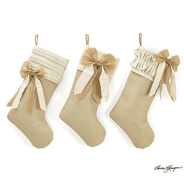 NATURAL BURLAP STOCKING SET - Walmart.com
