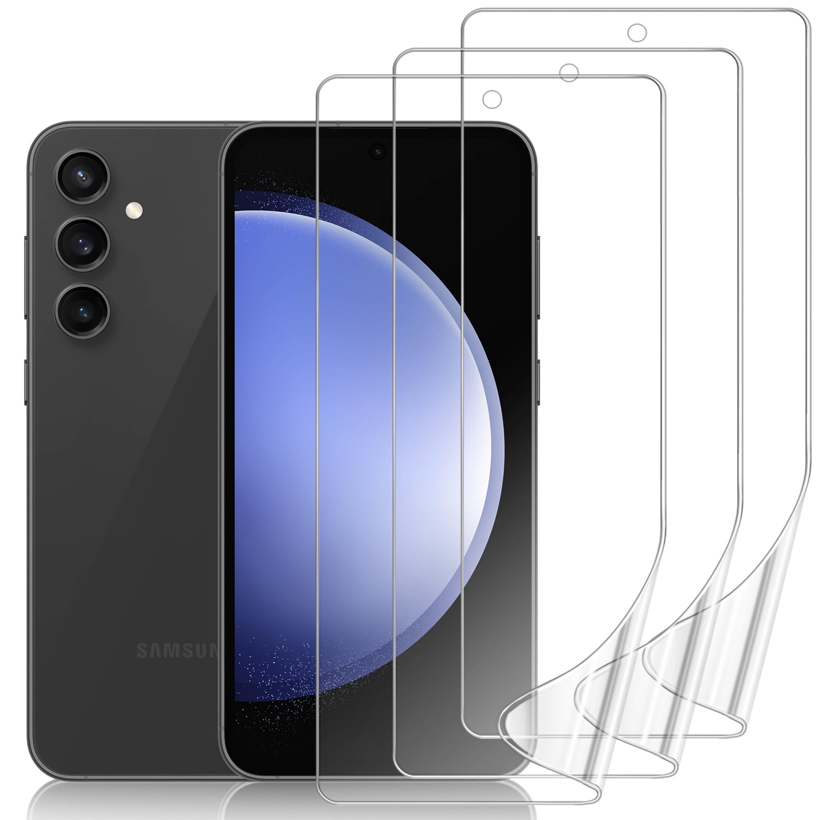 Zonyee Zyqeee [3 Pack] Clear Screen Protector For Samsung Galaxy S23 Fe 6.4  Hd Hydrogel Film Soft Tpu Protective Film  [support Fingerprint] [curved