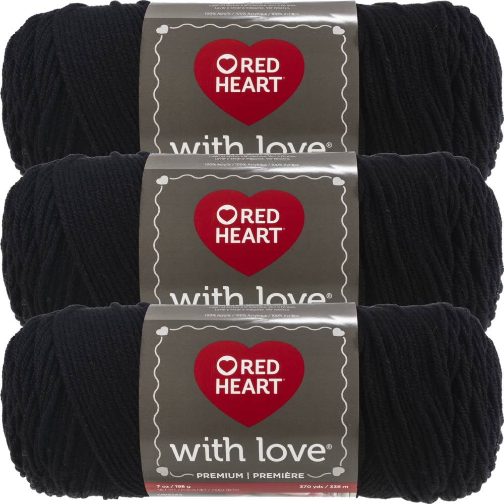 Red Heart With Love Yarn-Black, Multipack Of 3 - Walmart.com