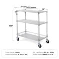VEVOR 3-Tier Utility Cart Rolling Cart on Wheels 35"x18"x35.5" 661 lbs ...