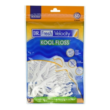Dr. Fresh Kool Floss, 60 count Dental Flossers, Gum Disease Prevention ...