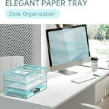 INTIGE 3-Tier Paper Tray Storage Rack, Metal Mesh Storage Box, Desktop ...