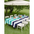 Blue Anchor Rectangle Outdoor Tablecloth with Umbrella Hole Costal ...