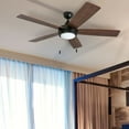 Honeywell Ventnor 52" Modern Bronze Ceiling Fan with Light, 5 Blades ...