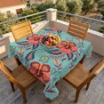 Abstract Ethnic Floral Texture Table Cloth 54x54in, Waterproof Square ...
