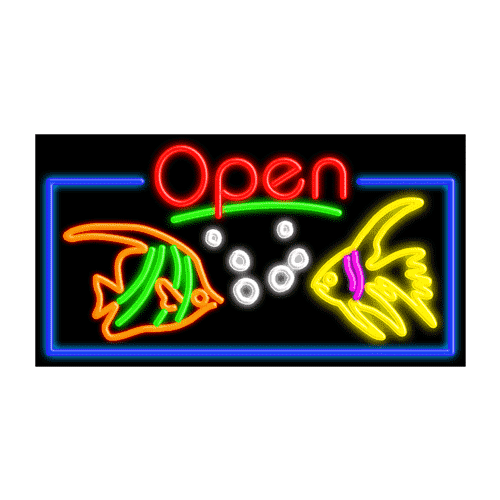 Aquariums Tropical Fish-Glass Neon Sign Made in USA - Walmart.com