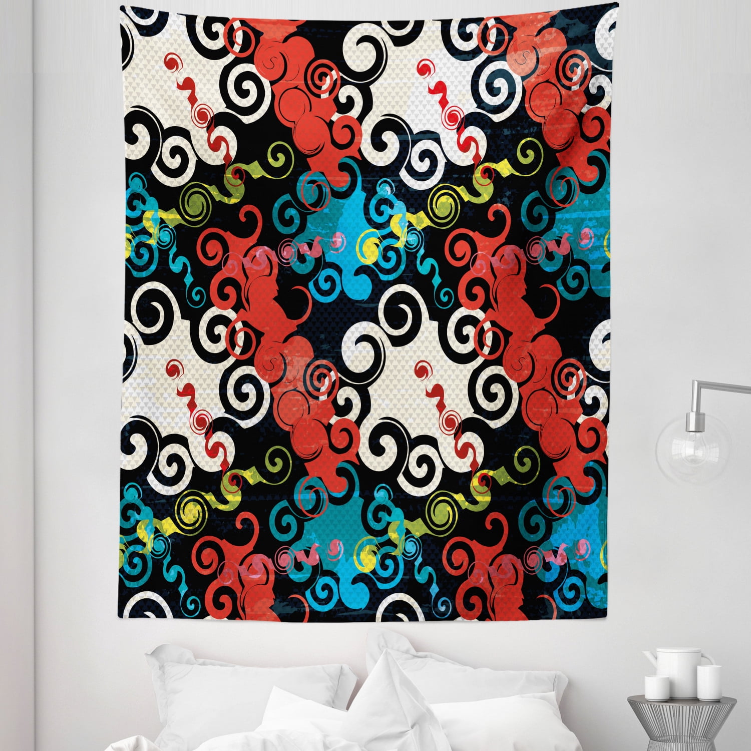Psychedelic Tapestry, Dark Spiral Puzzle Forms Graffiti Inspiration ...