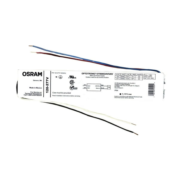 SYLVANIA OT96W/24V/UNV LED Power Supply, 96W, 120-277V 24V (case of 10) - Walmart.com