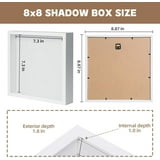 Muzilife 8x8 Square Wooden Memory Box Picture Frame with Linen Board ...
