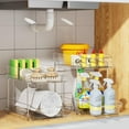 Delamu 2-Tier Clear Organisers, Under Sink Storage & Organizing, Multi-Purpose Bathroom ...