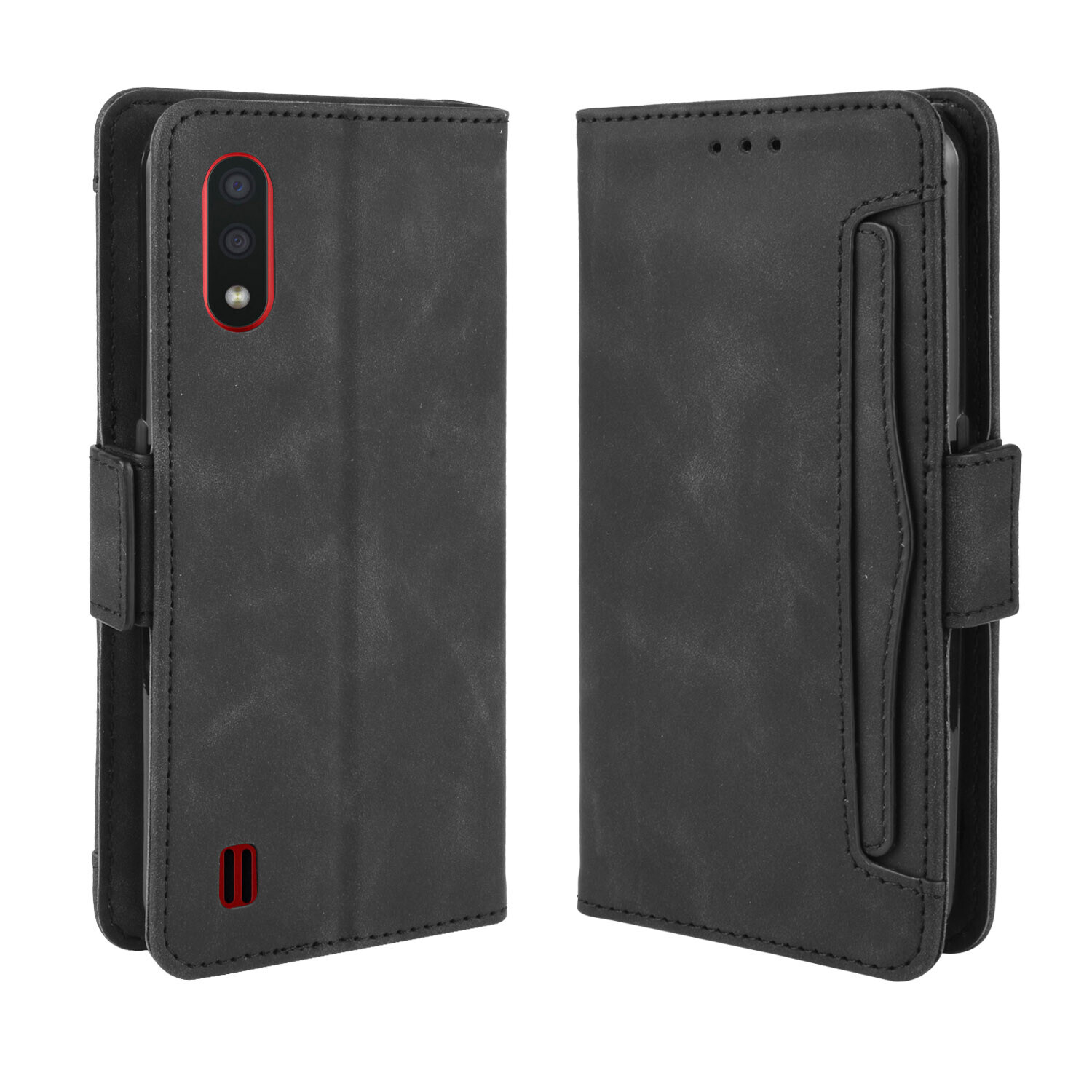 Case for Samsung Galaxy A01 Cover Adjustable Detachable Card Holder Magnetic closure Leather ...