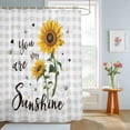 Bathroom Shower Curtain Country Sunflower Bee Heart Waterproof Shower ...