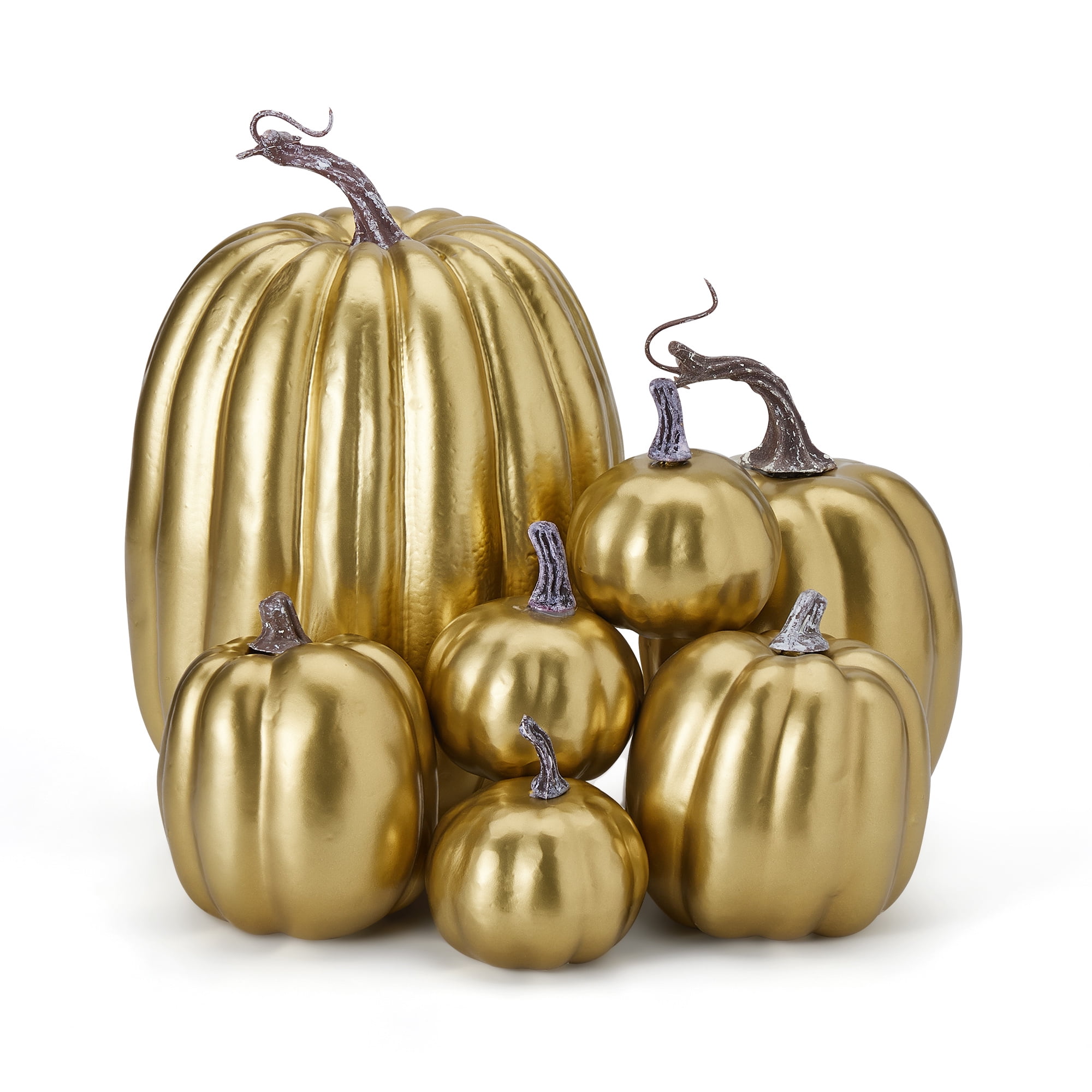 7Pcs Artificial Pumpkins for Decorating, Assorted Faux Pumpkin Cute ...
