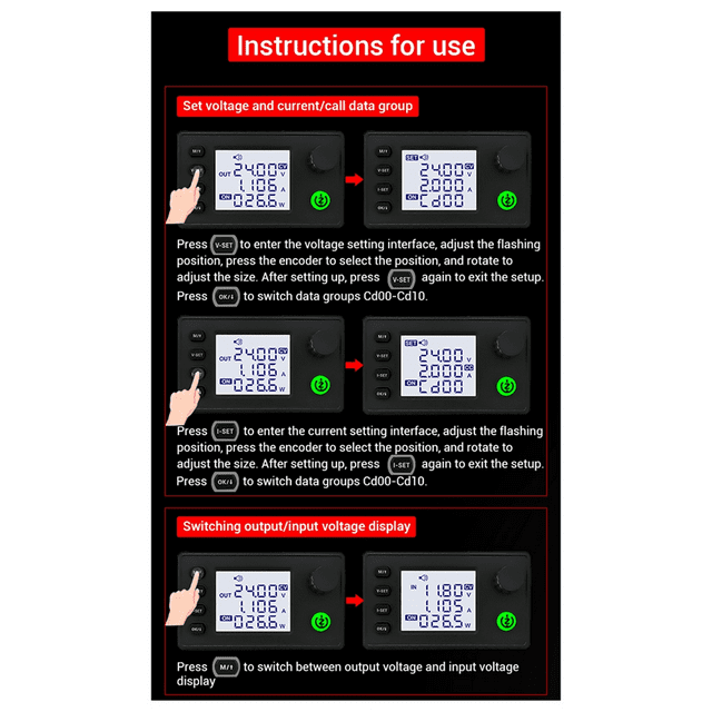 Upgraded DC Buck-Boost Converter, CNC Adjustable Voltage Stabilized ...