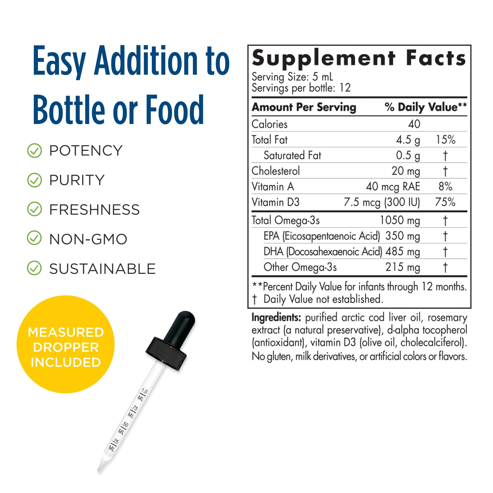 Buy Nordic Naturals Pro DHA Infant Liquid with Dropper, 1050 Mg, 2 Fl ...