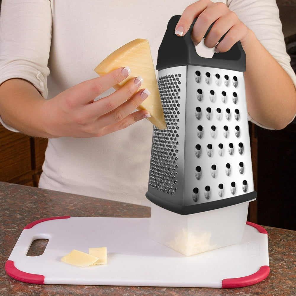 Bene Casa Hand-Held, 4-Way Grater, Stainless-Steel Blade Grater ...