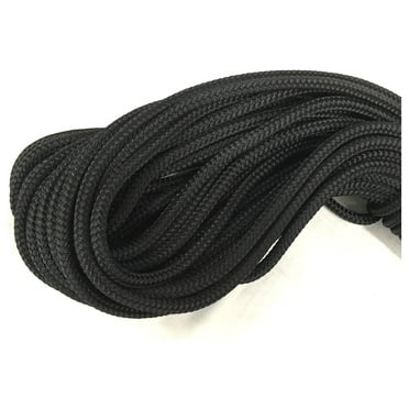 Black Double Braid Nylon Rope 1/2 inch by 50 feet - Walmart.com