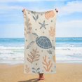 Boho Sea Turtle Coral Microfiber Beach Towel Absorbent Compact Towels ...