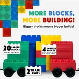 BiggoBlocks Jumbo Building Blocks Set, 24 Pieces & 2 Cars, Ages 3-8 ...