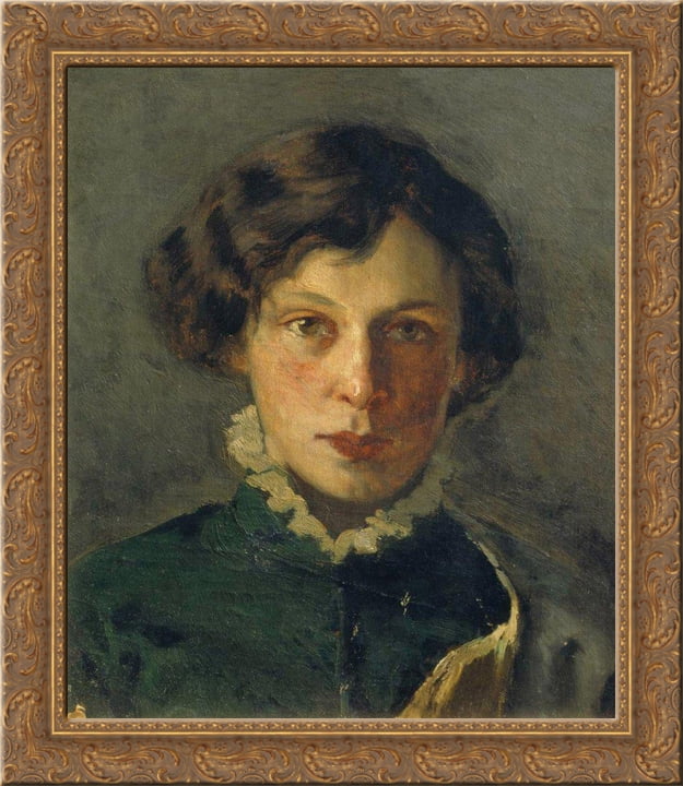 Portrait of M. Nesterova, the first wife of the artist 13x24 Gold ...