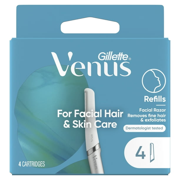 Gillette Venus Female Dermaplaning Razor Replacement Heads, 4 Refills ...