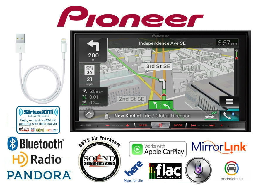 Pioneer AVIC-8200NEX 7' Navigation DVD Receiver w/ Lightening to USB ...
