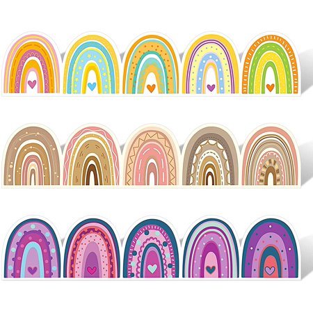 63 Feet Rainbow Bulletin Board Borders Tassel Straight Borders Colorful ...