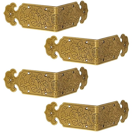 SICED 4Pcs Vintage Style Antique Brass Embossing Decorative Corner ...