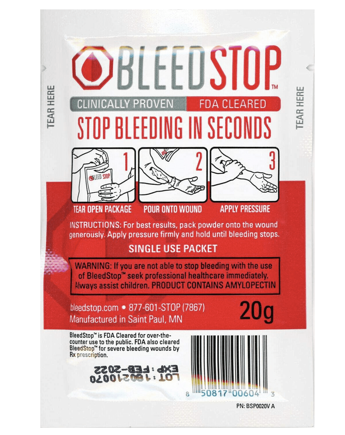 Buy Bleedstop Stop Bleeding in Seconds Emergency First Aid for Home ...