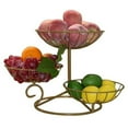 Miumaeov Gold Fruit Plate 3 Tier Kitchen Fruit Vegetables Basket ...